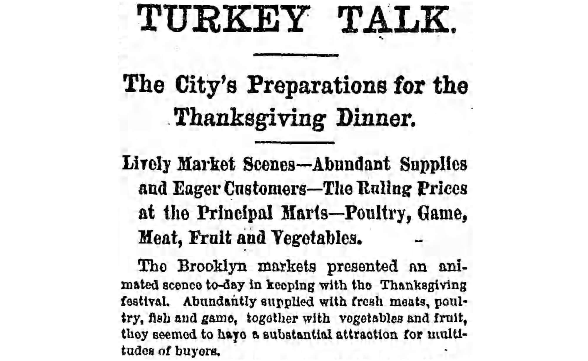 How Brooklynites Celebrated Turkey Day