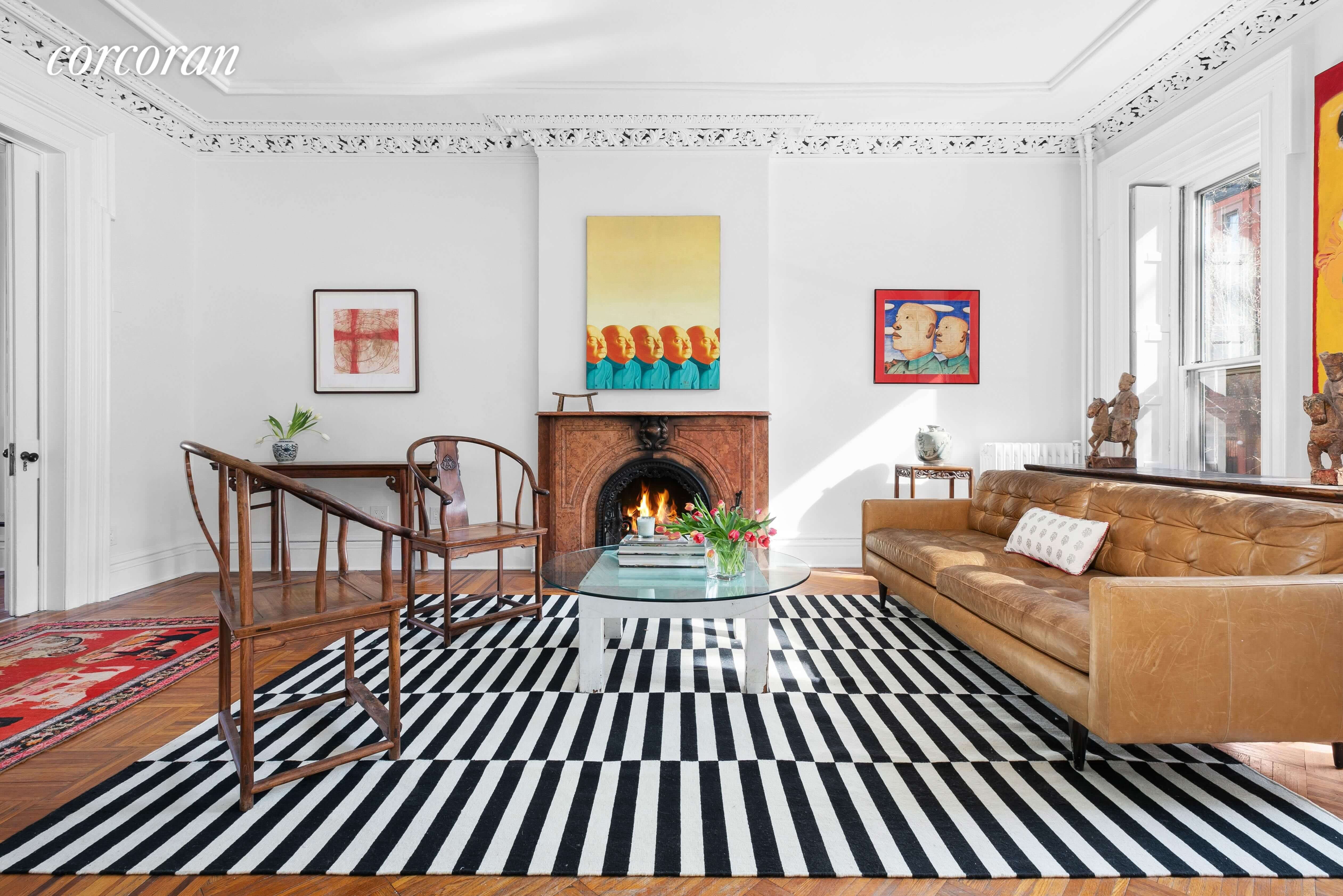 Boerum Hill Row House With Wood Burning Fireplace, Pierced Plasterwork ...