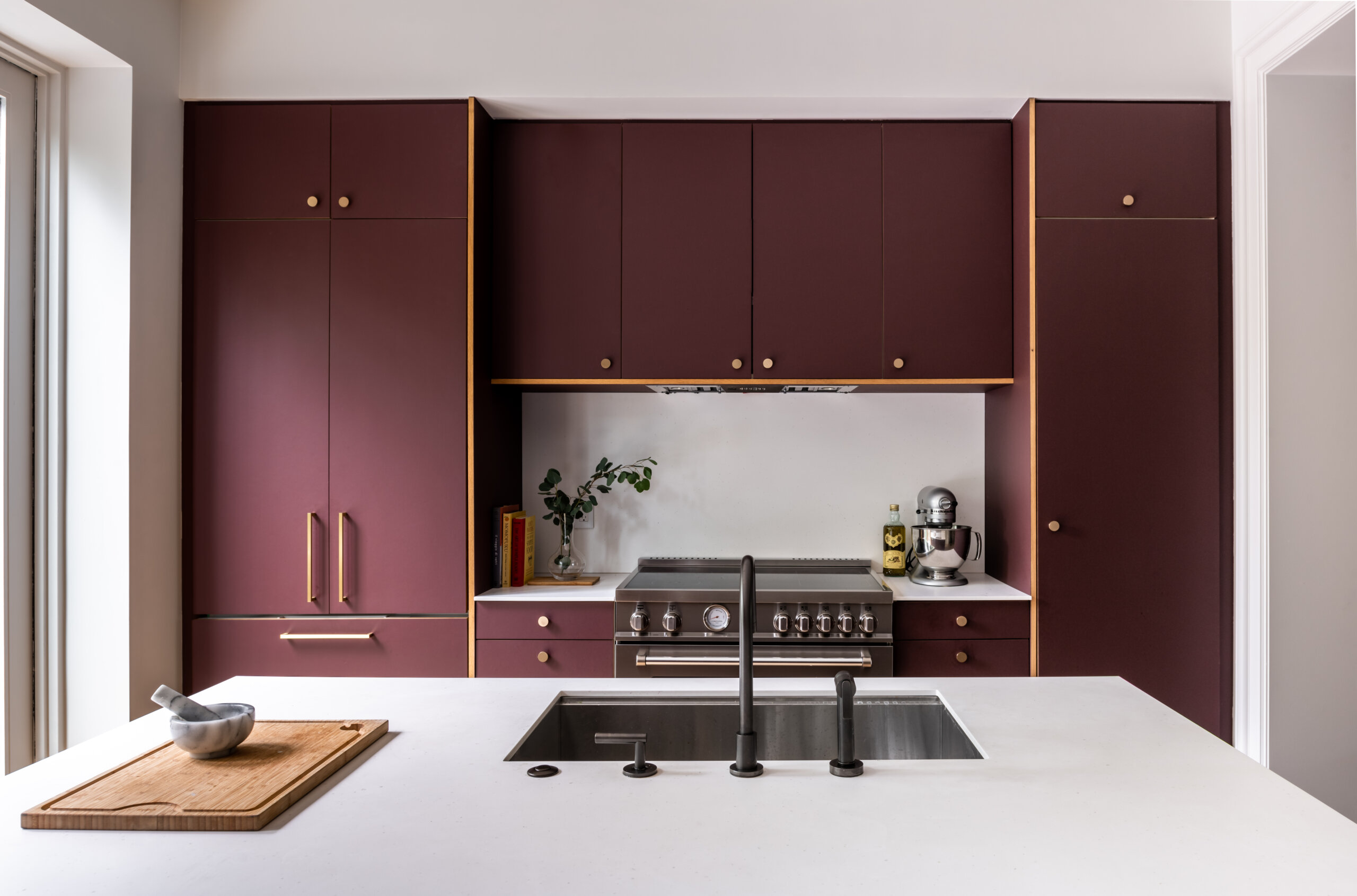 The Insider: Carroll Gardens Townhouse Gets Burgundy Kitchen